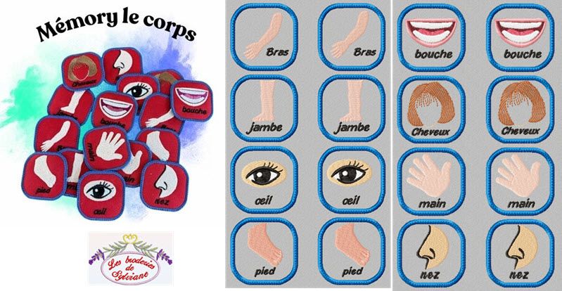 Jeu mémory : le corps - Les-broderies-de-sylviane